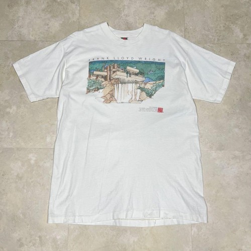 90s Frank Lloyd Wright XL T-Shirt White Cotton Vintage Used | eBay