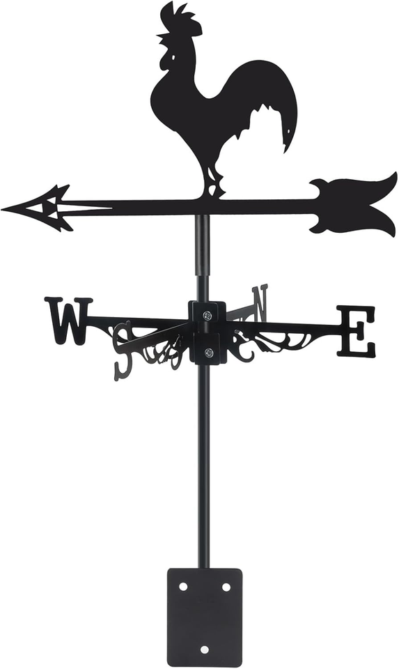 Rooster Metal Weather Vane Wind Direction Indicator Outdoor Weather ...