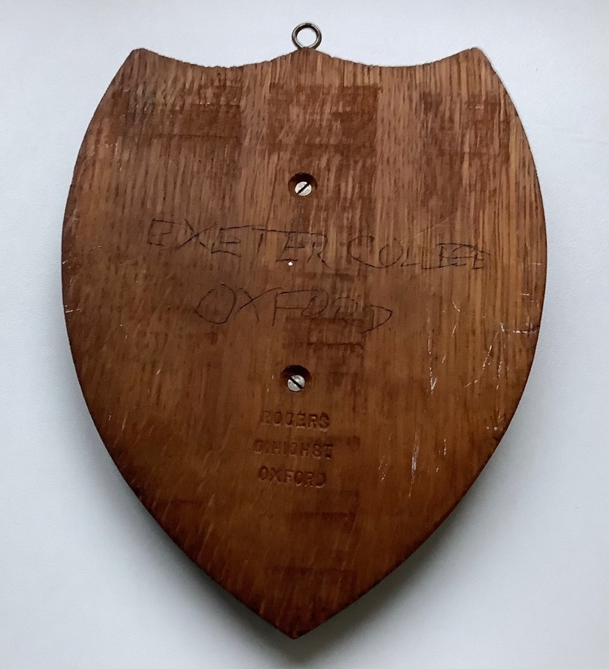 Oxford University Exeter College Wooden Oak Shield Wall Plaque | eBay UK