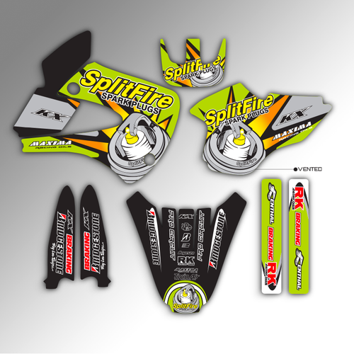 1998 - 2000 KAWASAKI KX 80 100 KX80 KX100 GRAPHICS MOTOCROSS SPLITFIRE ...