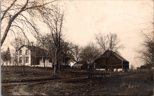 RPPC Juneau WI Farm Homestead Barn 1915 Real Photo PostcardC42 | eBay