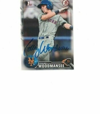 COLBY WOODMANSEE RC SIGNED IP 2016 1ST BOWMAN DRAFT BD-86 NEW YORK METS ...