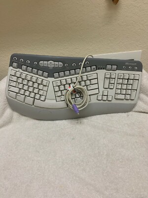 Microsoft Natural Multimedia Keyboard 1.0A RT9470 Ergonomic PS2 | eBay