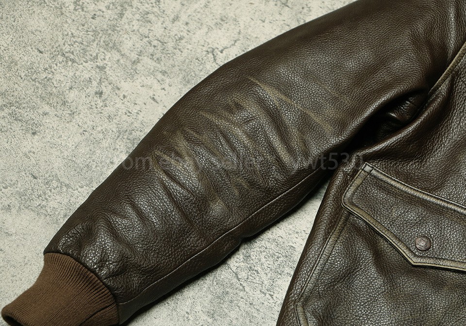 A1 Bomber Jacket Handaged Tea Core Leather Men's Vintage Leather Jacket ...