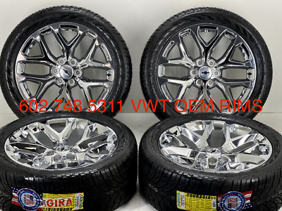 22" OEM FACTORY CHEVY GMC CHROME CADILLAC CHEVY SILVERADO WHEELS RIMS ...