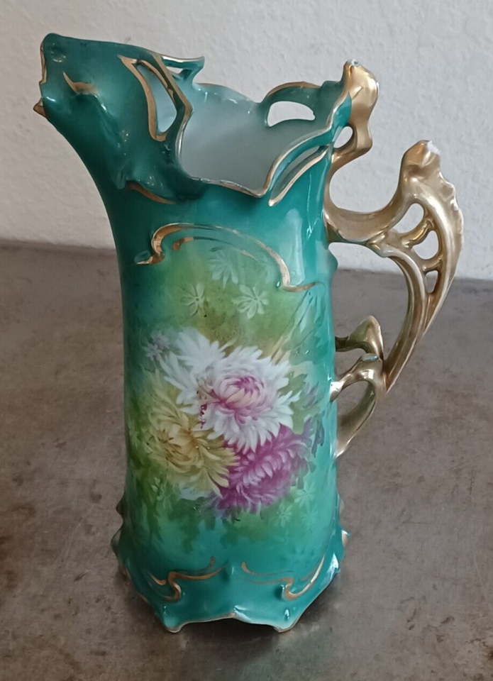 Royal Vienna Germany Hand Painted Porcelain Pitcher 8.5" Tall" Antique ...