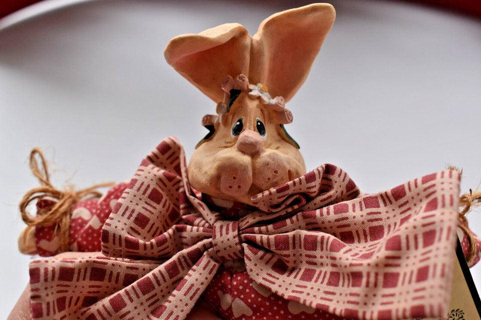 VTG 1994 RUSS BERRIE Babbity Bunny Rabbit Shelf Sitter COUNTRY FOLKS ...