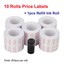 10 Rolls 6000pcs White Price Paper Tag Sticker Gun Labels Refill US For ...