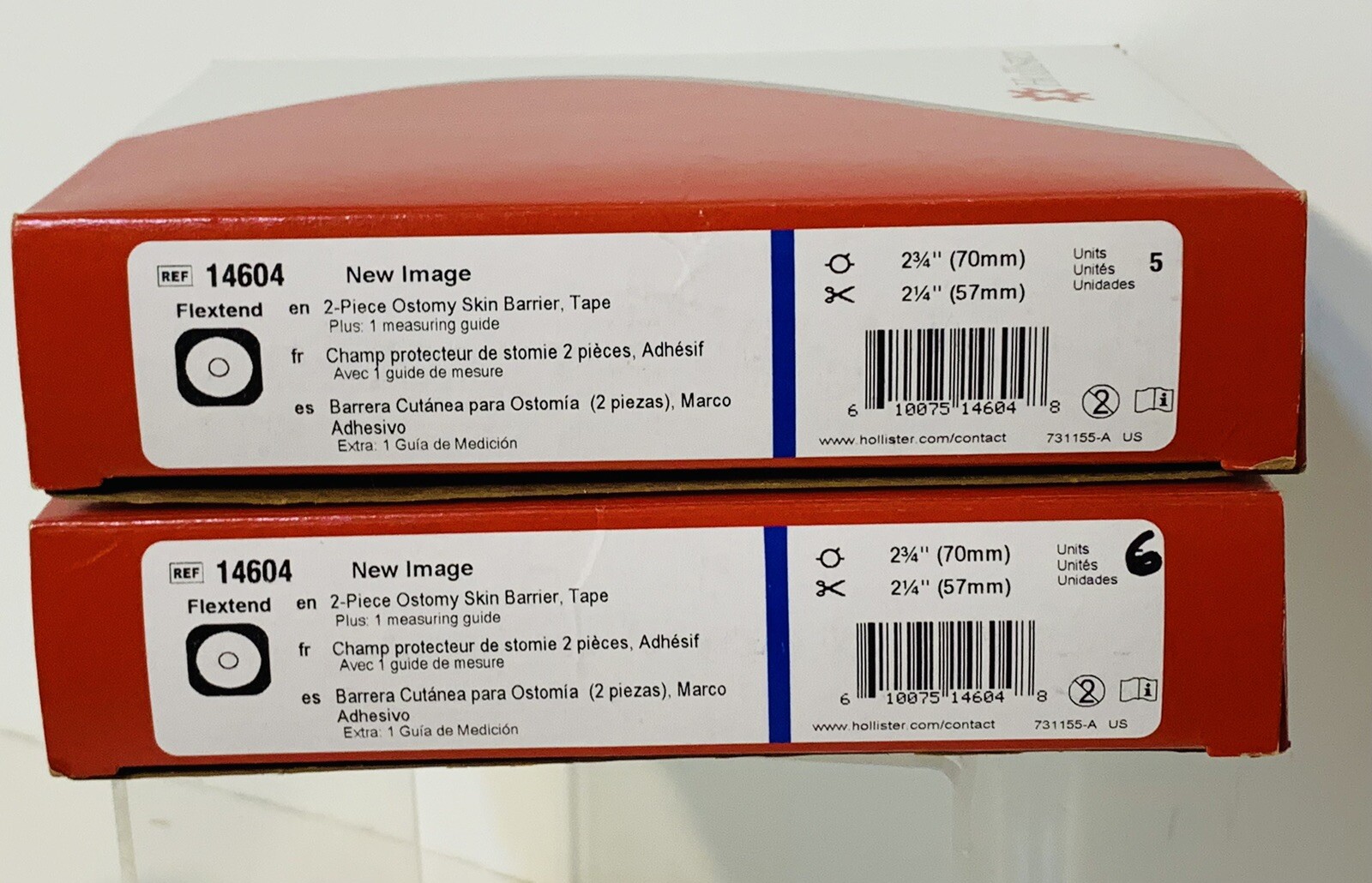 10 Hollister 14604 New Image 2Pc System SKIN BARRIER 2 3/4" Exp. 2027 ...