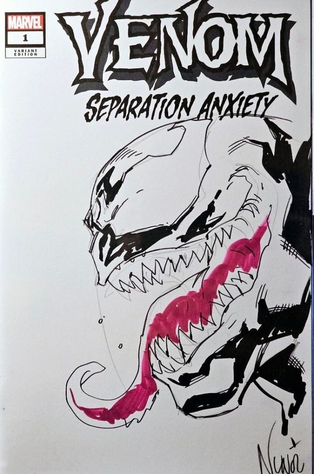 VENOM SEPARATION ANXIETY #1 BLANK VARIANT sketch by Eddie Nunez CGC 9.8 ...