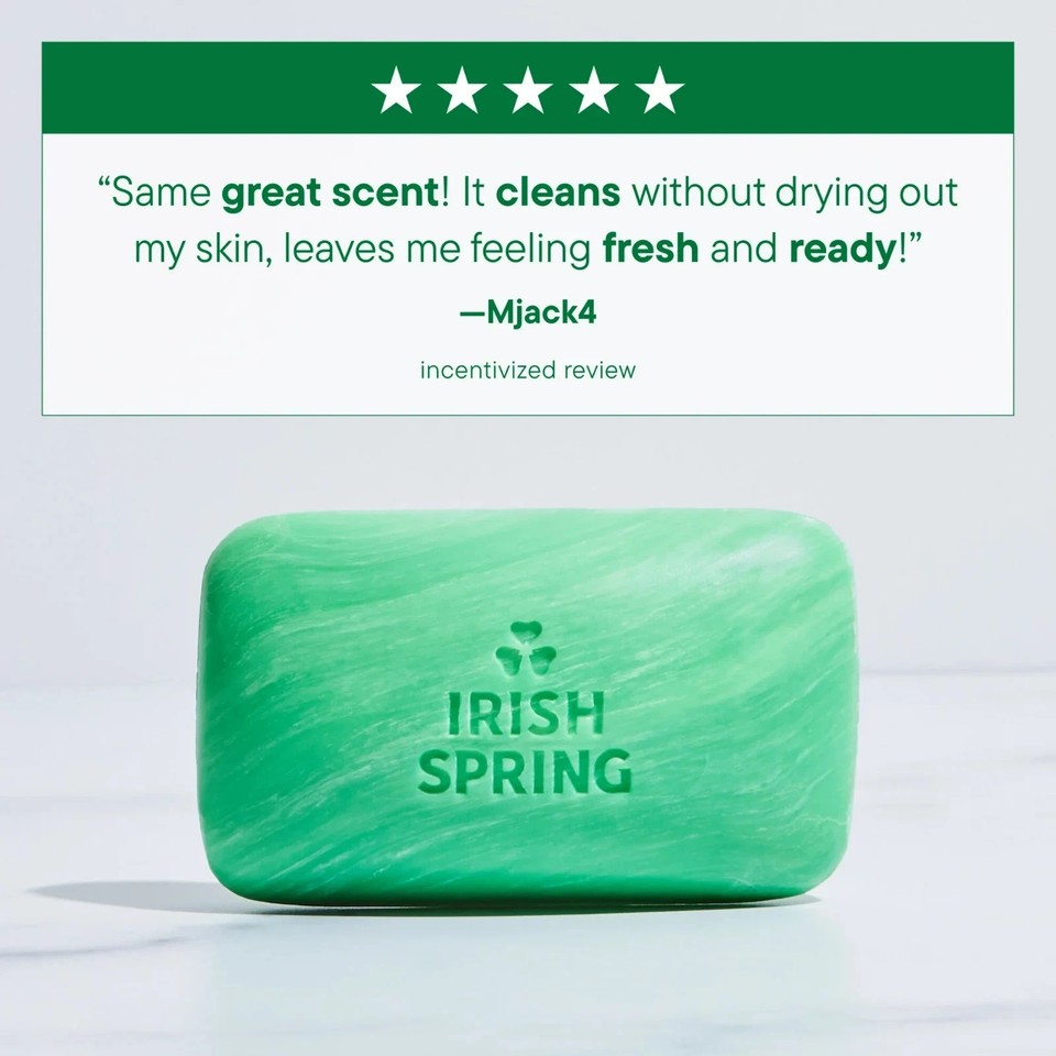 Irish Spring Original Deodorant Bar Soap With Flaxseed Oil, 3.7 oz Bar ...