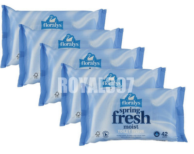 Floralys Moist Toilet Tissue –Sensitive Or Spring Fresh -42 x 5 Pack ...
