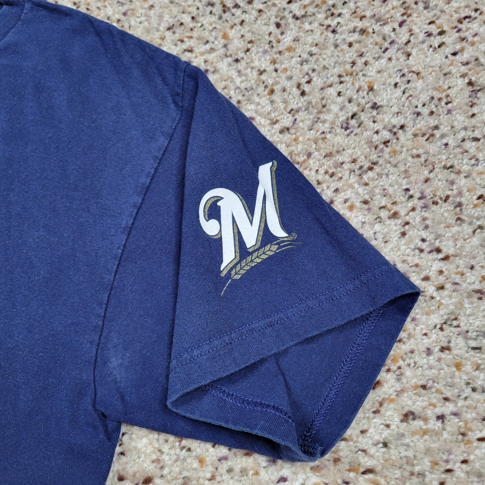 Milwaukee Brewers Shirt Mens Small Blue Baseball Tee MLB Nike Swoosh ...