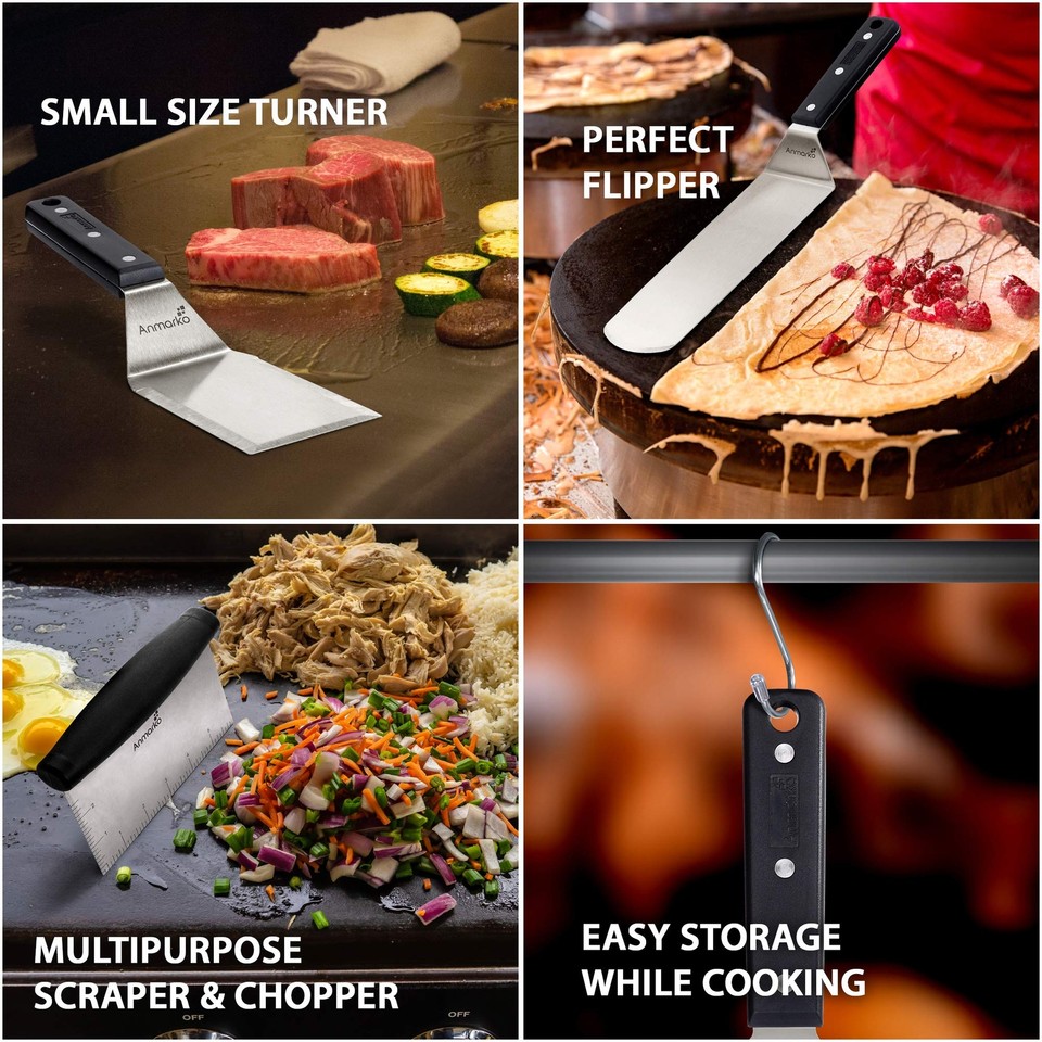 Metal Spatula Stainless Steel Scraper - Professional Chef Griddle ...