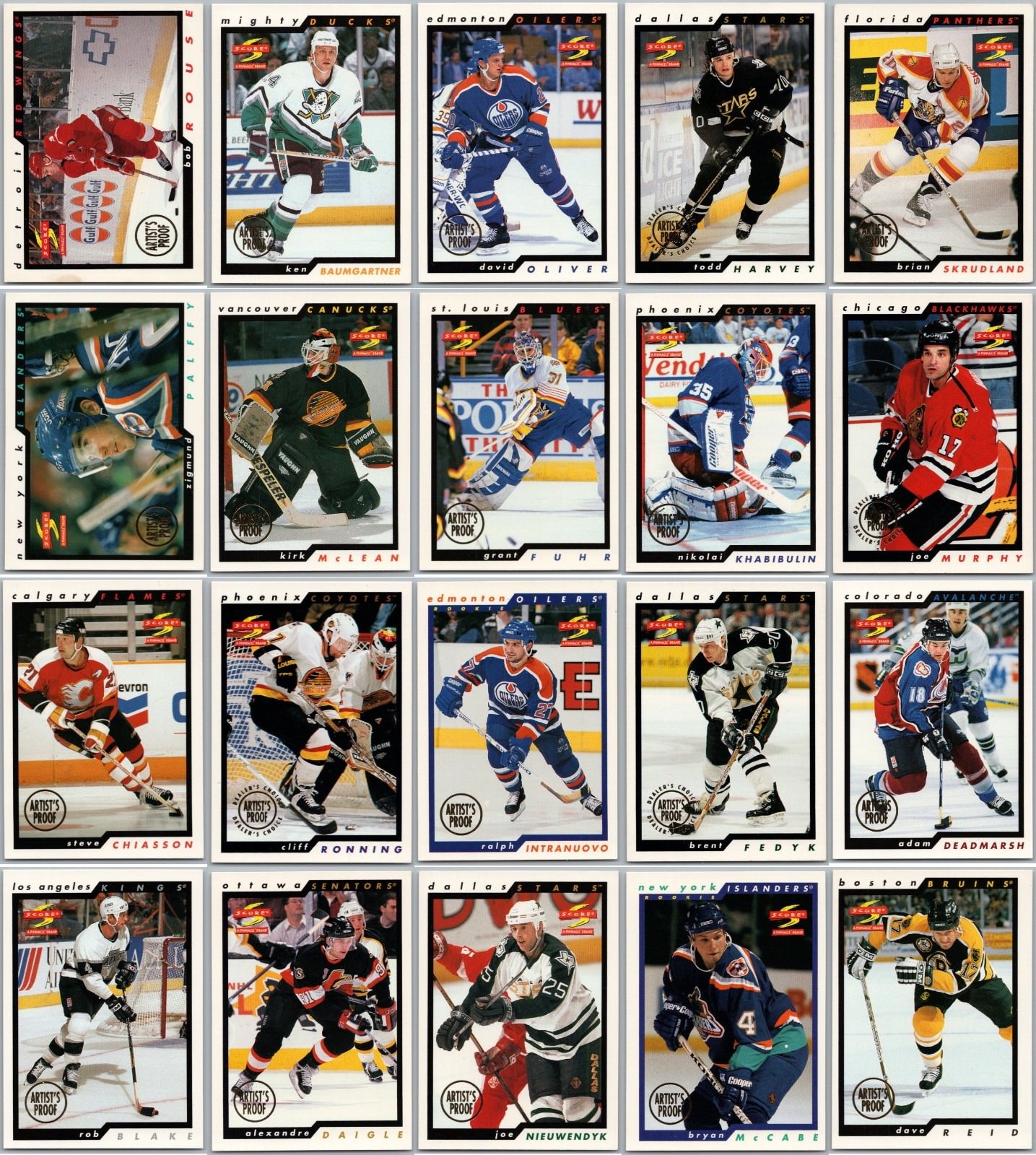1996-97 SCORE ARTIST'S PROOFS CARDS - FINISH YOUR SET - PICK YOUR ...