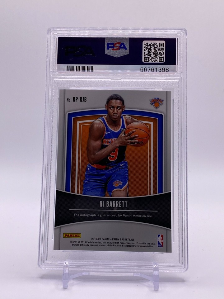 2019 PANINI PRIZM RJ BARRETT ROOKIE CARD RC ROOKIE PENMANSHIP AUTO PSA ...