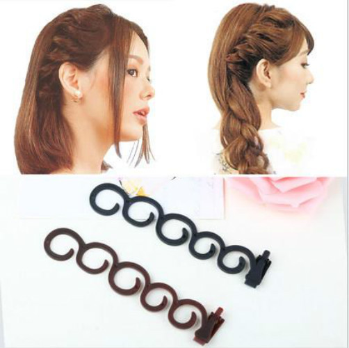 2Pcs Side Hair Styling French Braid Clip Magic Stick DIY Bun Maker Tool ...