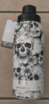 HydraPeak Skulls & Flowers Artisan 32oz Wide Mouth SS Steel Insulated ...