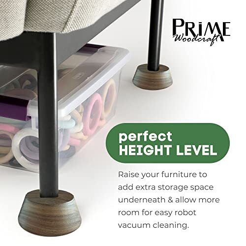 Walnut Wood Furniture Risers 1 Inch Height 4 Risers Walnut Extra Height ...