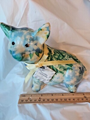 DECOUPAGE FLORAL “PORCELAIN PATCHWORKS” PIGGY PIG BY JOAN BAKER DESIGNS ...