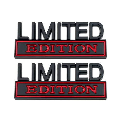 2x Metal Black & Red Limited Edition Car Emblem Sport Letter Logo Badge ...