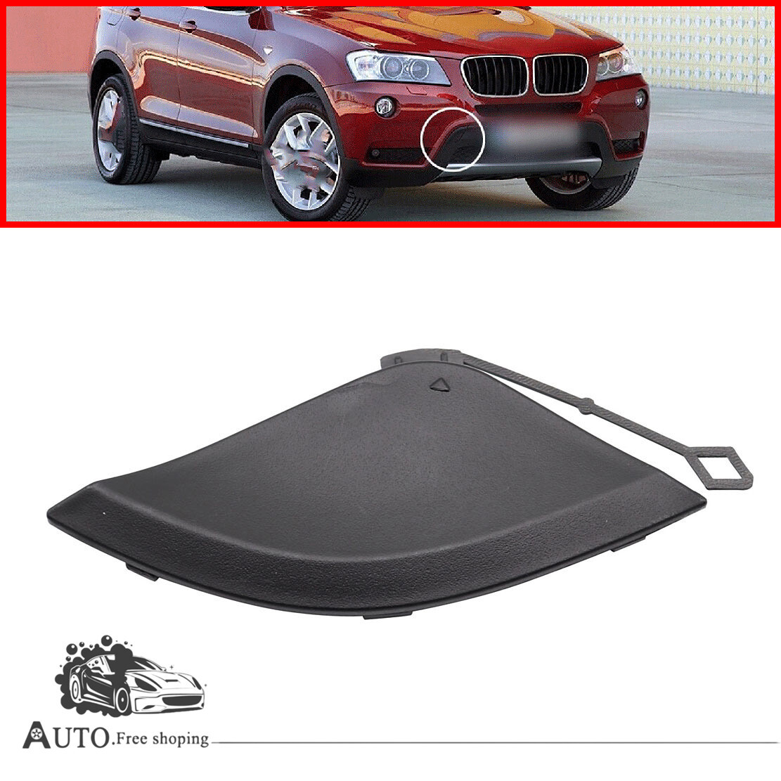 Fits For BMW X3 F25 2011-2017 Front Bumper Tow Hook Cover Towing Eye ...