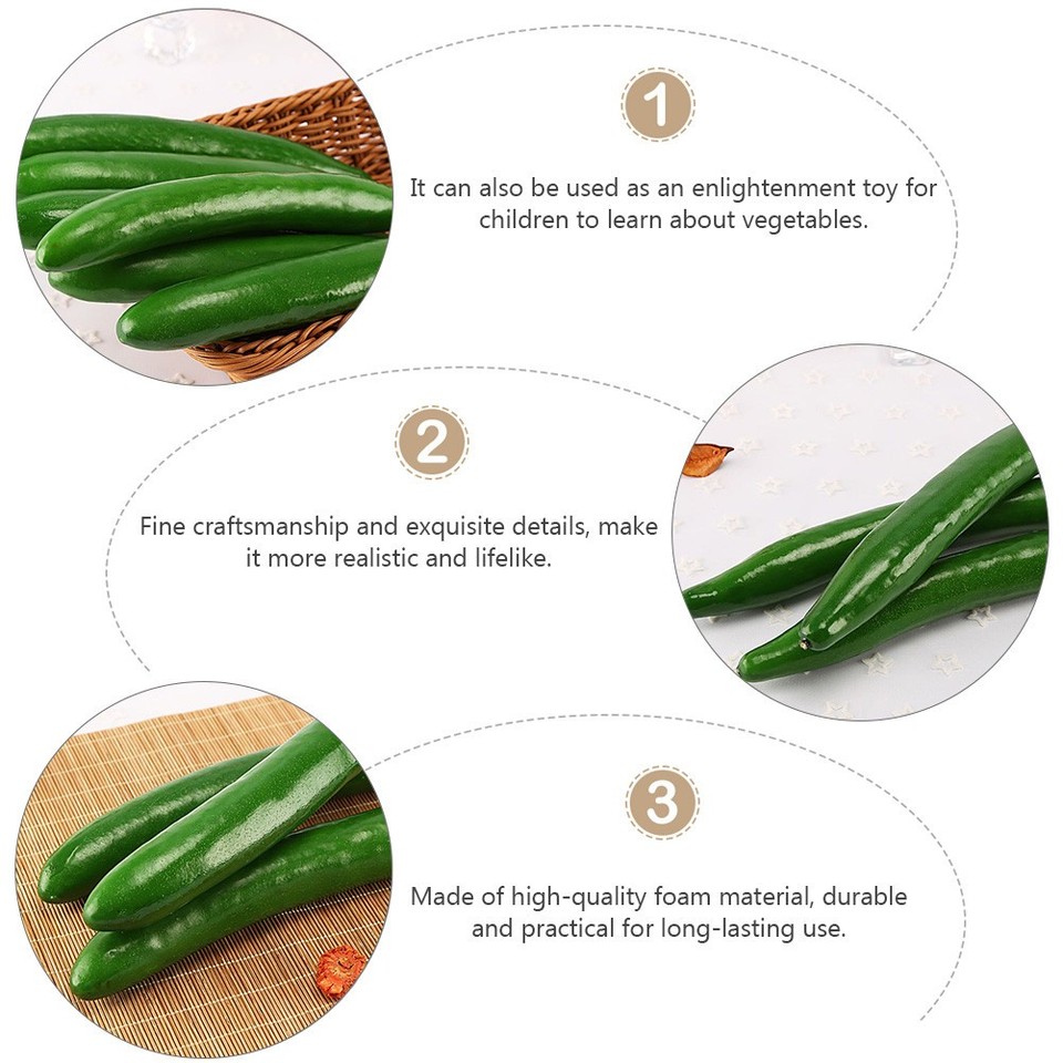 20 Pcs Emulation Cucumber Model Vegetable Decor Chic Photo Prop Green ...