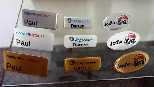 Personalised Name Badge Staff ID - With Pin - Full Colour Logo Print 3 ...