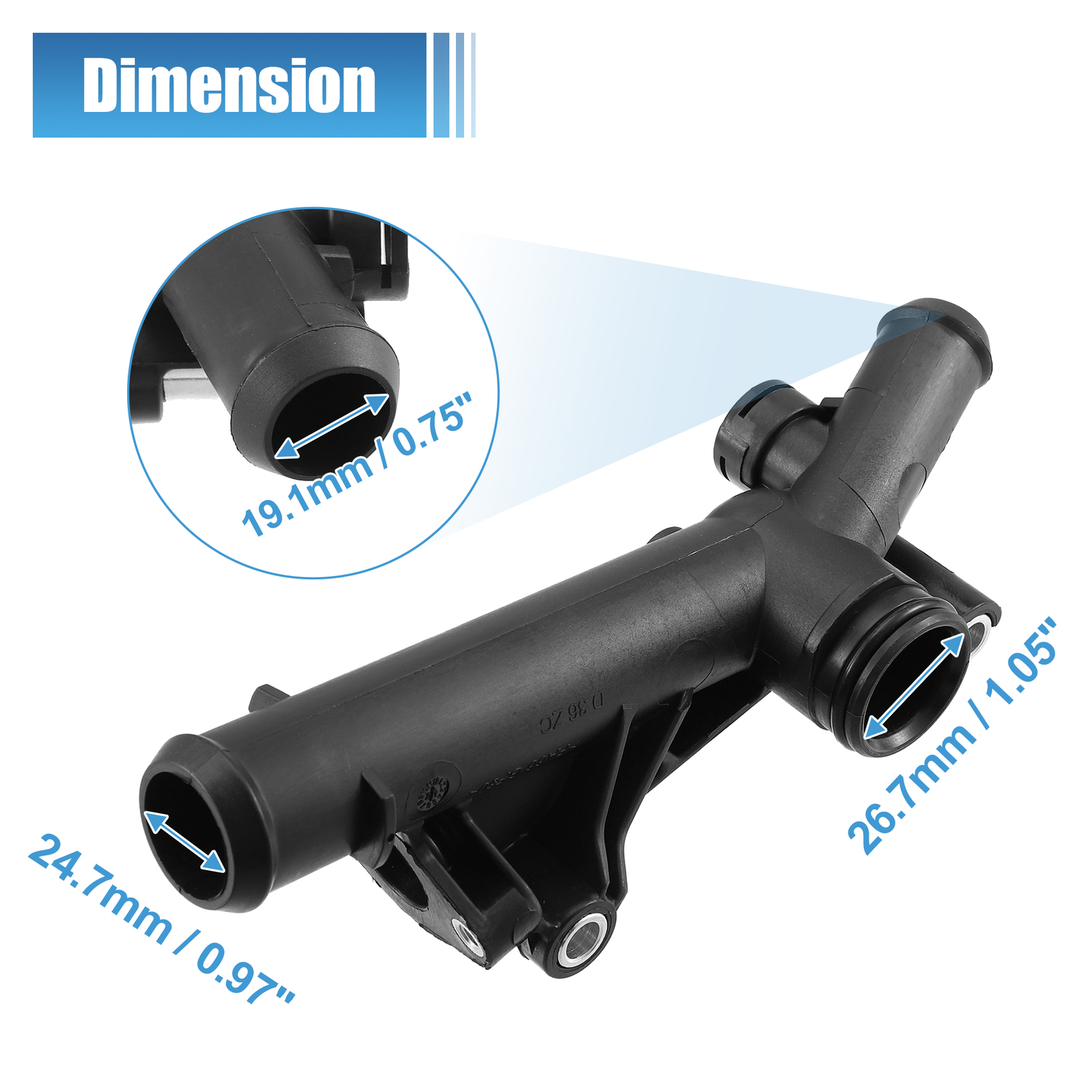 Pack of 1 for Ford Transit Connect 14-16 Water Outlet Connect Adapter ...