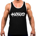 New Men's Dripping #Go Hard Black Tank Top WT Gym Workout Fitness Beast ...