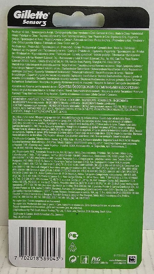 Gillette Sensor 3 sensitive Razor Handle +6 blades handle fits any ...