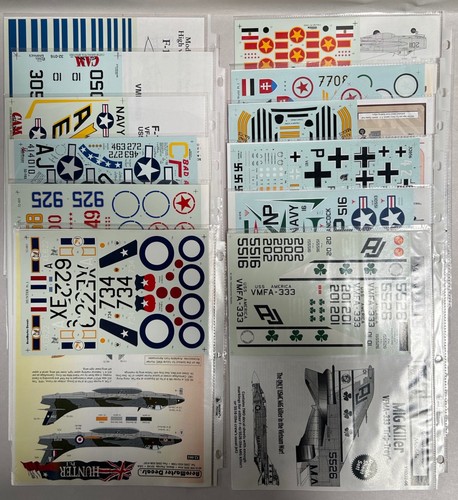 Lot "12" NEW Vtg Military Jet War Model Aircraft Airplane Decal 1/32 ...