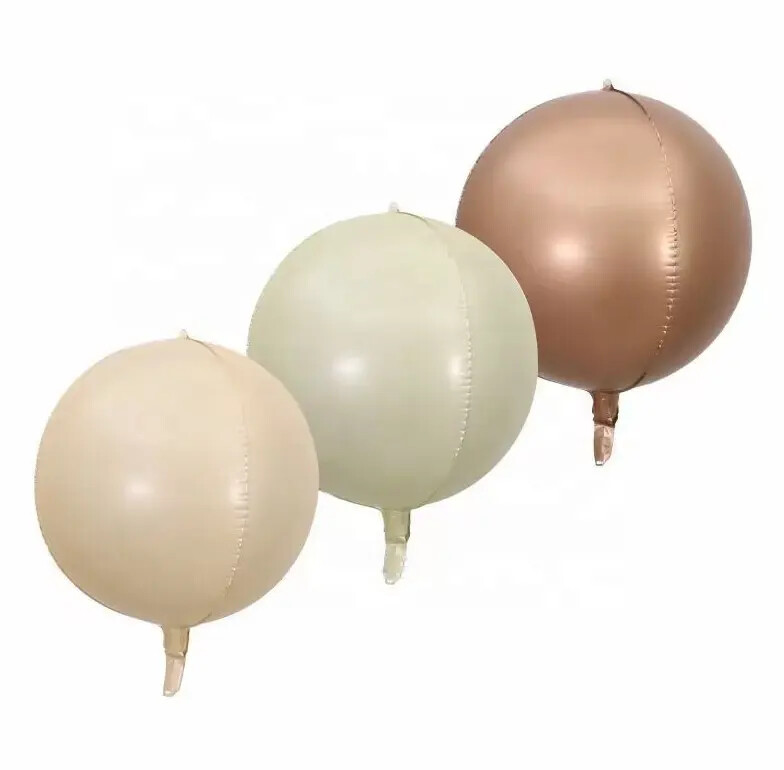 Cream caramel Brown Star Round Heart Orb Number Foil Balloon Birthday ...