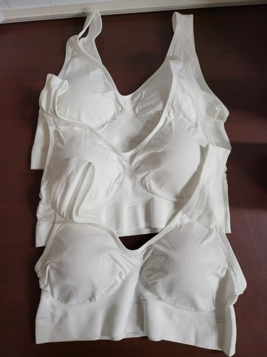 Genie Bra 3 Pack size 26B MEDIUM Comfort Sports Bras White - Removable ...