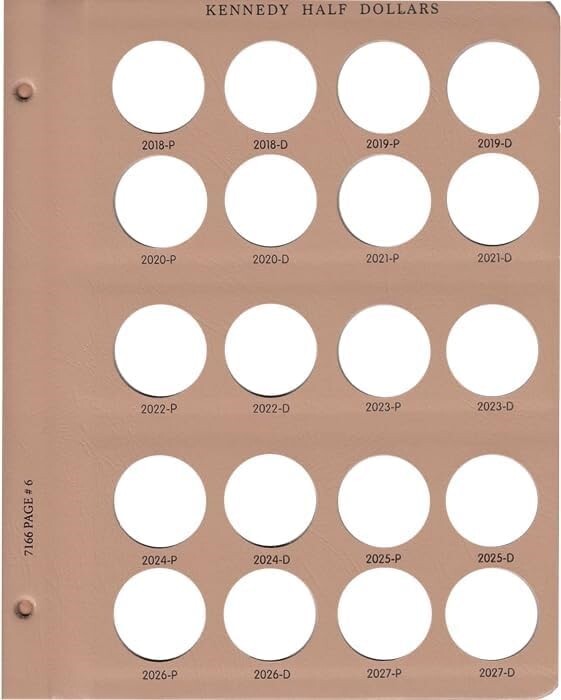 Dansco Album For US Kennedy Half Dollars Coins 1964-2027 Model 7166 New ...