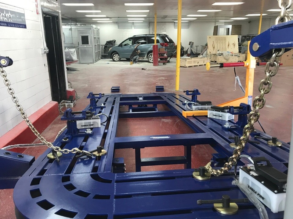 18 FEET LONG AUTO BODY FRAME MACHINE RACK 3 TOWERS WITH CLAMPS | eBay