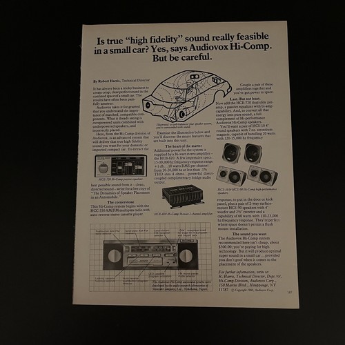 1980 Audiovox Hi Comp System Car Stereo Radio Amp Equalizer Print Ad ...