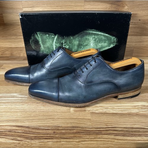 Magnanni Oxford Shoes Leather Navy Blue Cap Toe Men's UK 9 US 10 EU 43 ...