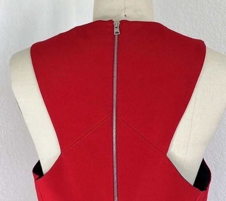VIctoria Beckham Red Bodycon Midi Zipper Dress | eBay