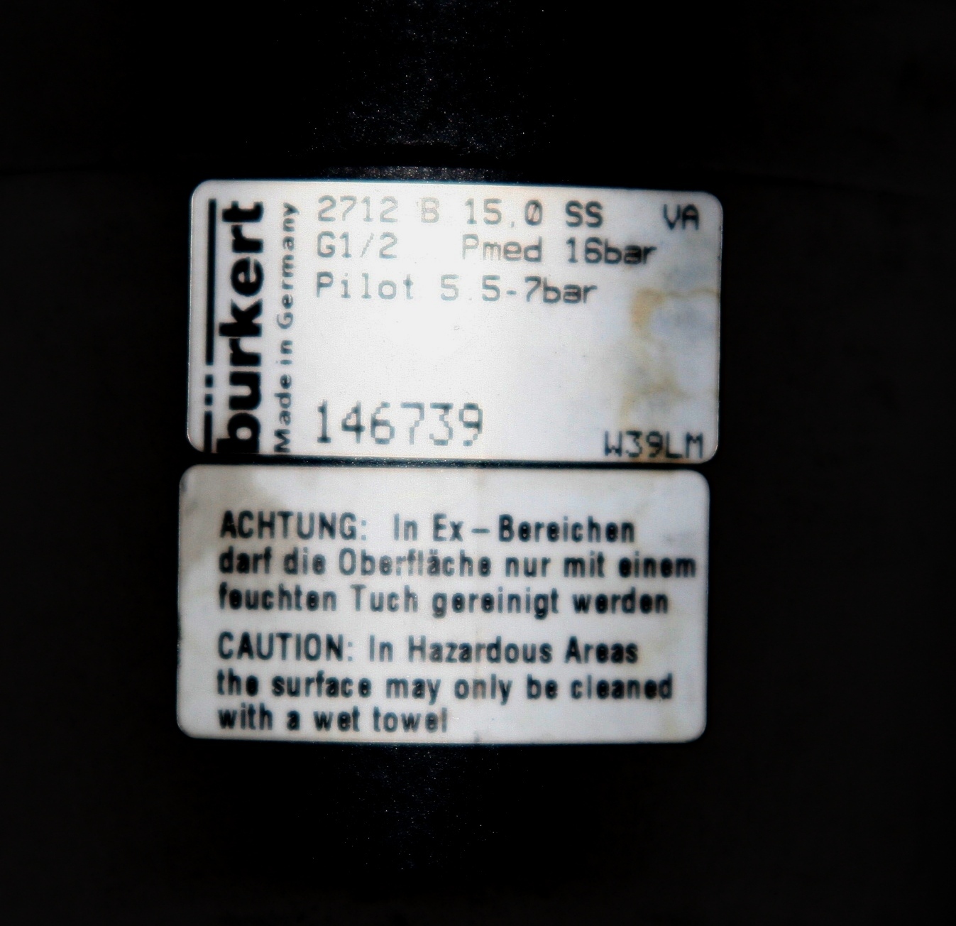 Burkert 1/4" angle seat control valve 8630 Positioner 2712B Pneumatic ...
