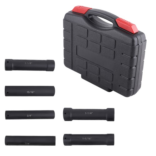 Deep Socket Set 6pc 1/2" Drive Extended Heavy Duty Hex Sizes 3/4" to 1 ...