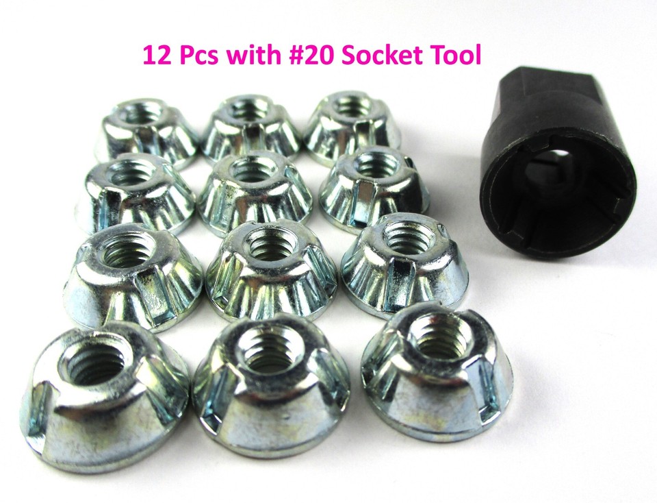 Tri-Groove 1/4" Tamper Proof Security Nut Anti-Theft Fasteners & #20 ...