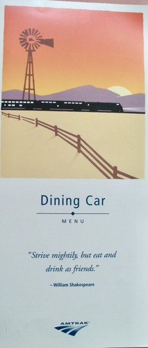 Amtrak Dining Car Menu DC 1004 C1 | eBay