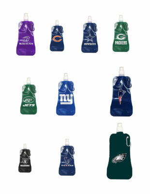 NFL Football Foldable Water Bottle, Wine pouch bag, Flask Pick your ...
