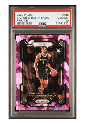 2023-24 Panini Prizm #136 Victor Wemby Wembanyama Pink Ice Rookie RC ...