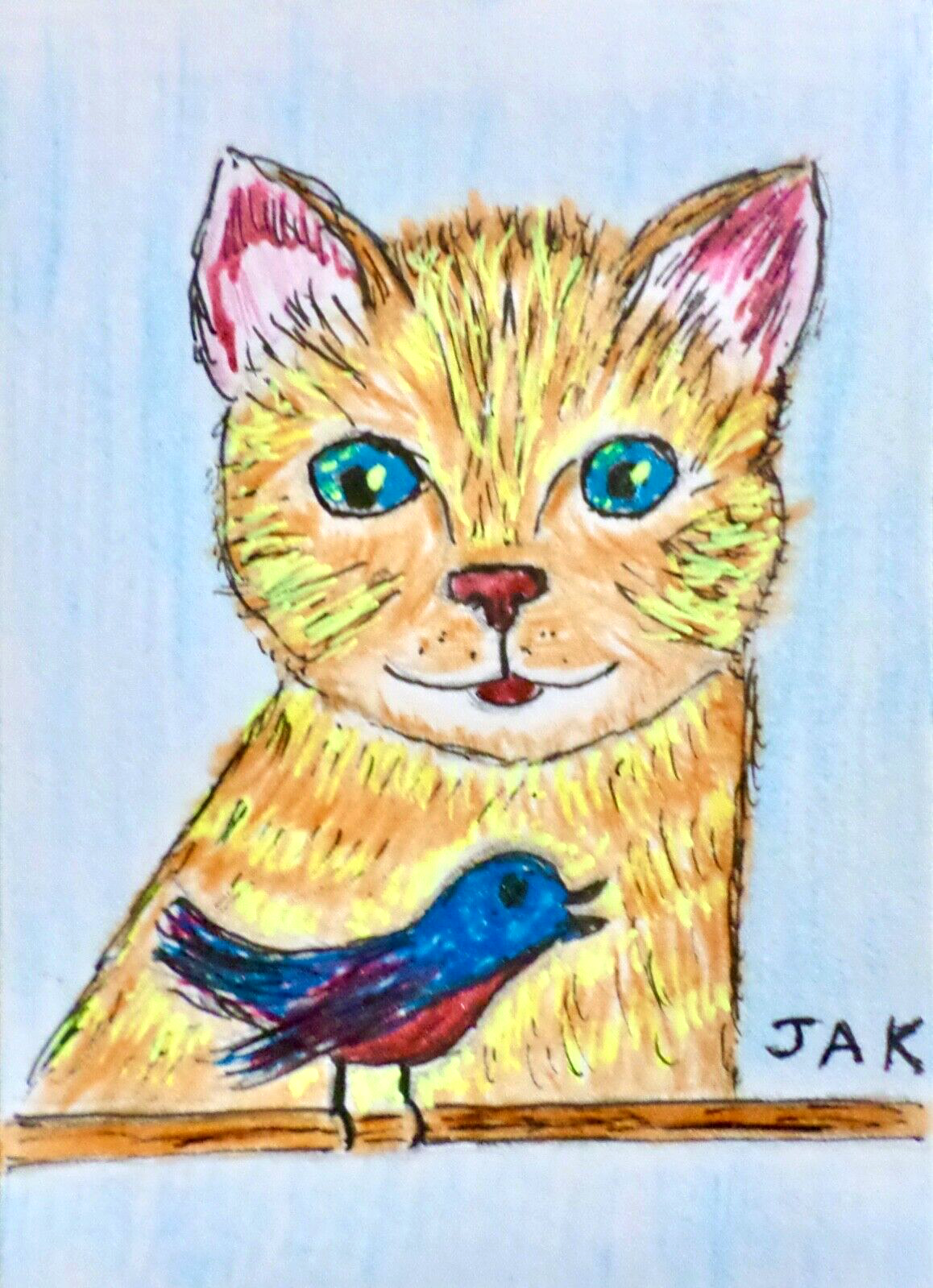 Ginger Cat ACEO Original Painting "Just Looking" | eBay