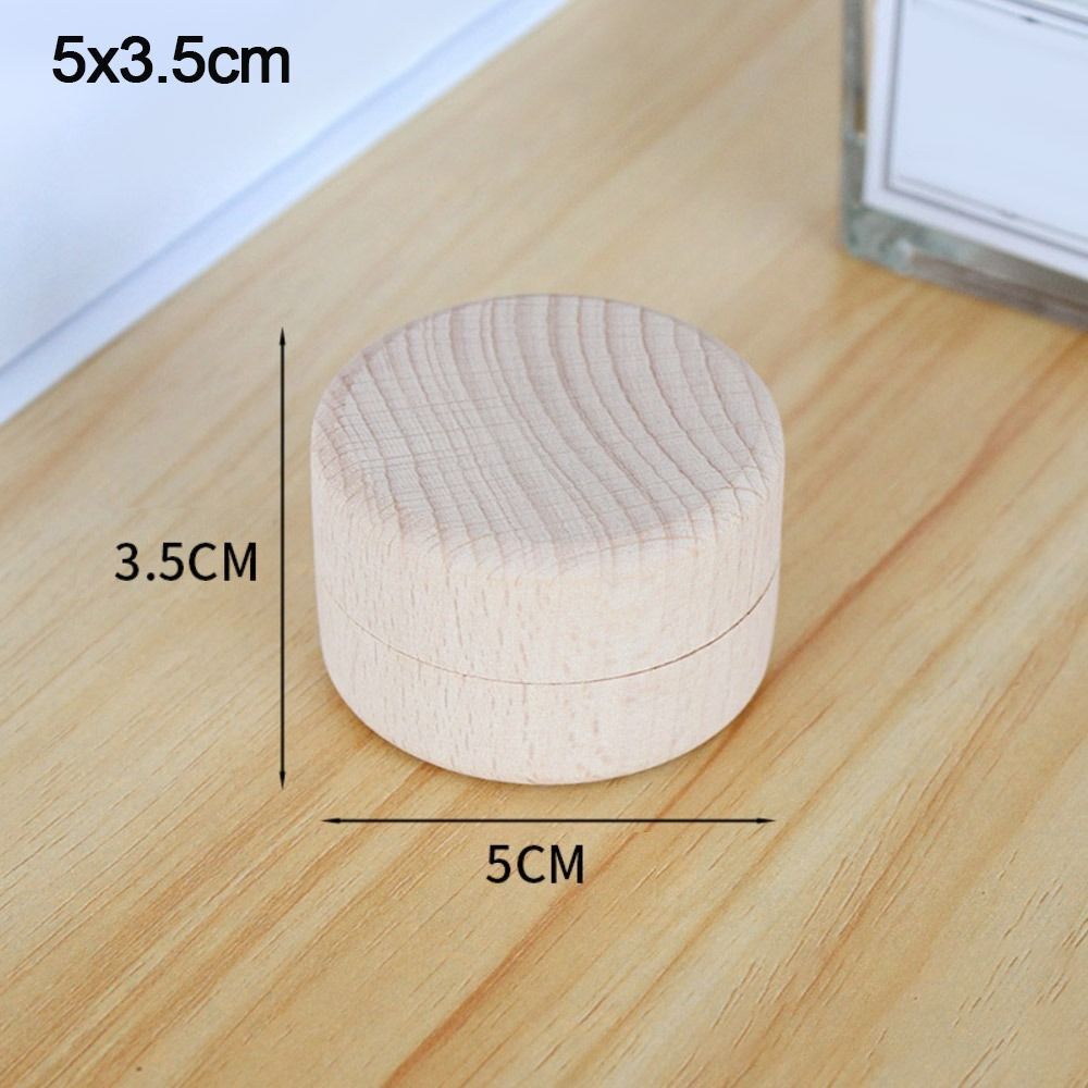 Handmade Wooden Box Round Storage Box Natural Jewelry Organizer Case ...