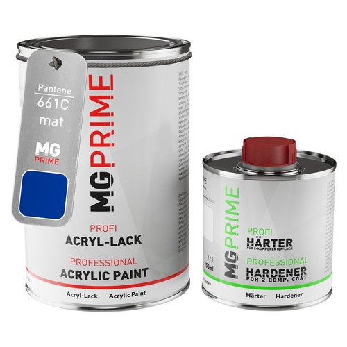 Pantone 661C Blue mat peinture acrylique 1,5 Litres 1500 ml durcisseur ...