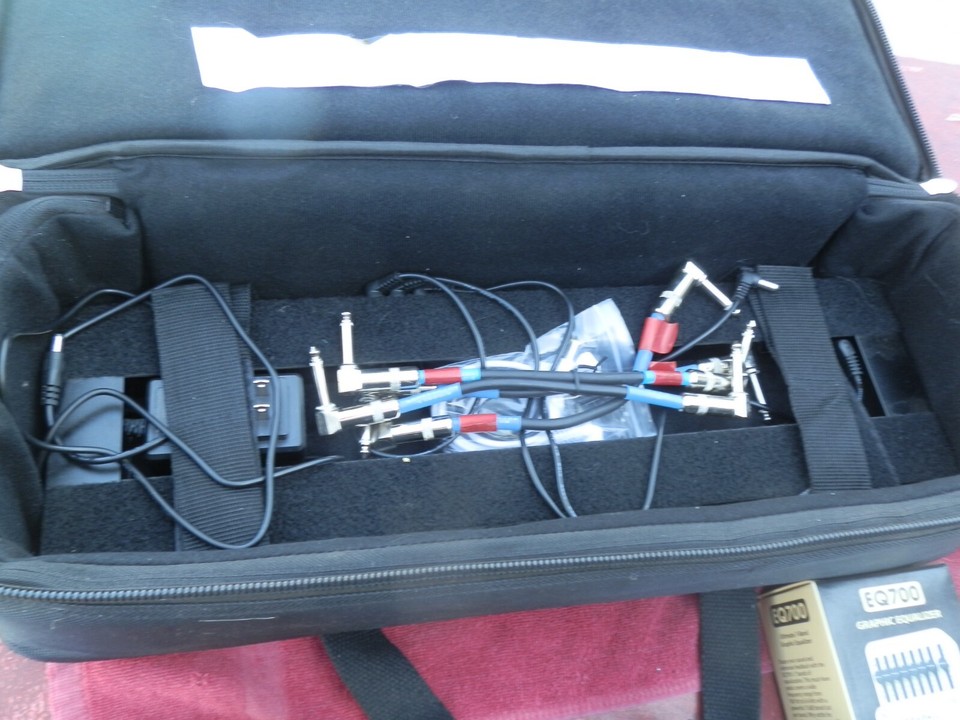 5 NEW GUITAR PEDALS IN BOXES WITH TOURTEK PEDAL CASE AC ADAPTER AND ...