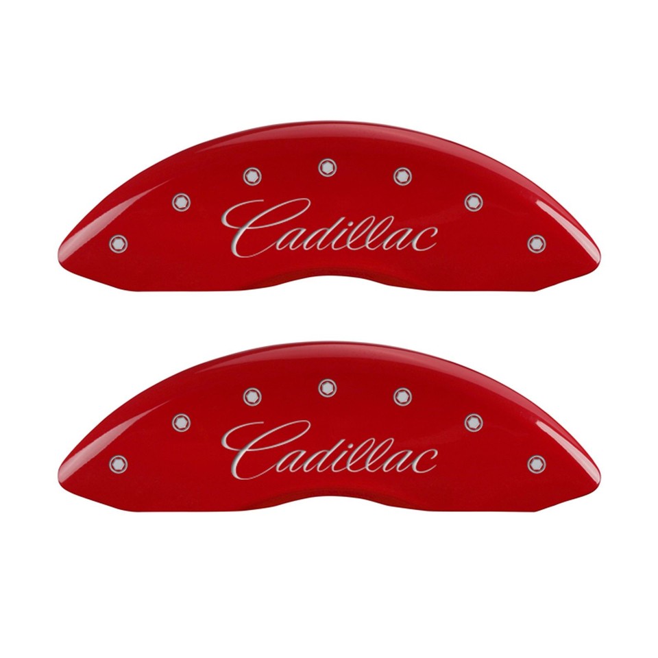 Red MGP Caliper Covers w/Cursive Style fits 2007-2020 Cadillac Escalade ...